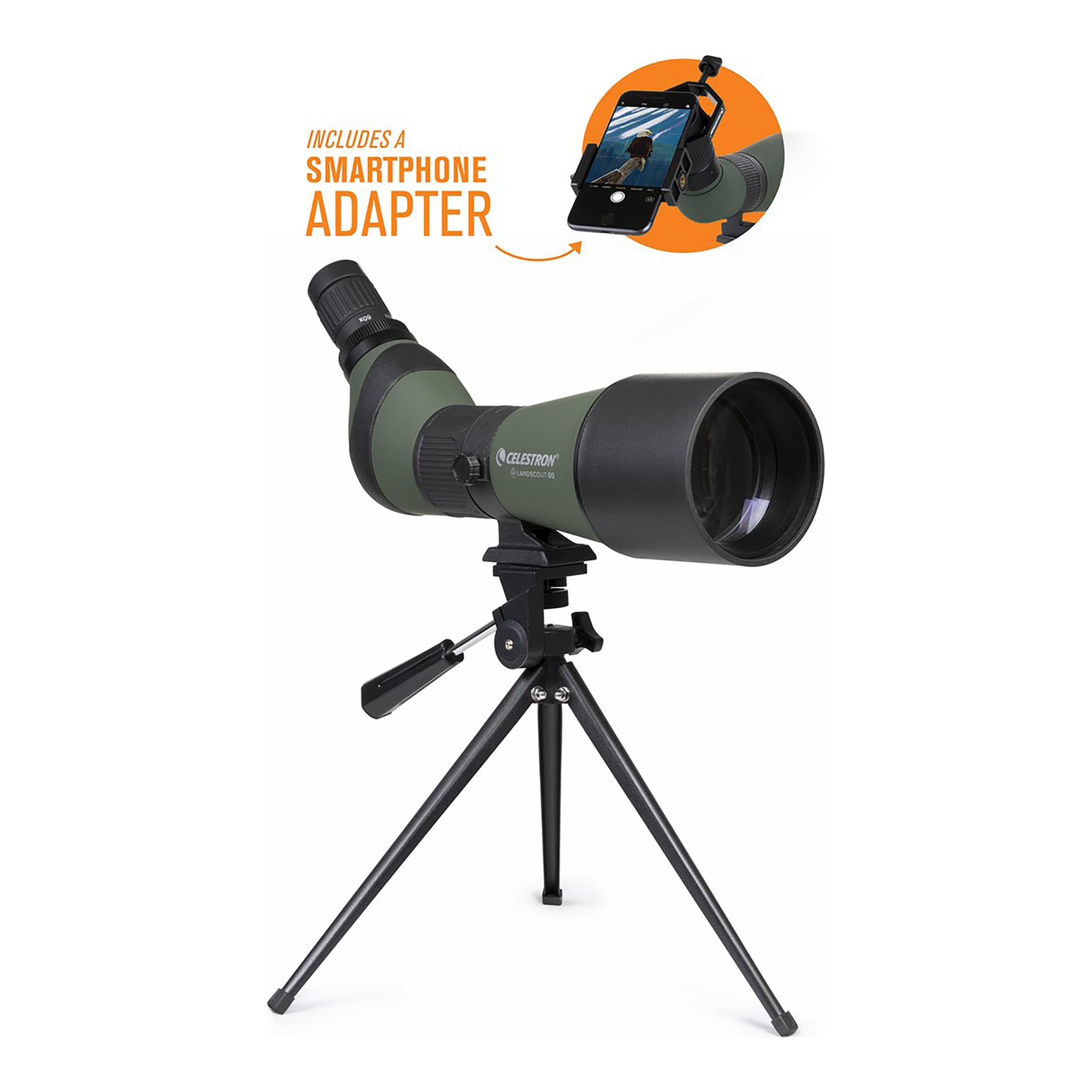 Celestron LandScout 20-60x80mm Scope Kit with Tripod and Phone Adapter ...