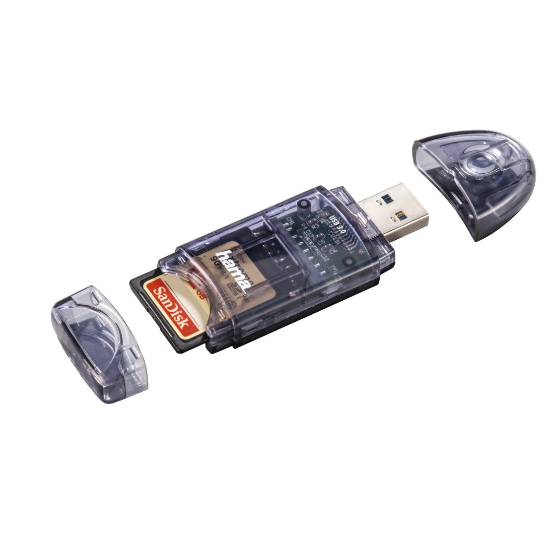 Hama USB 3.0 Card Reader, SD/micro SD, anthracite - Castle Cameras