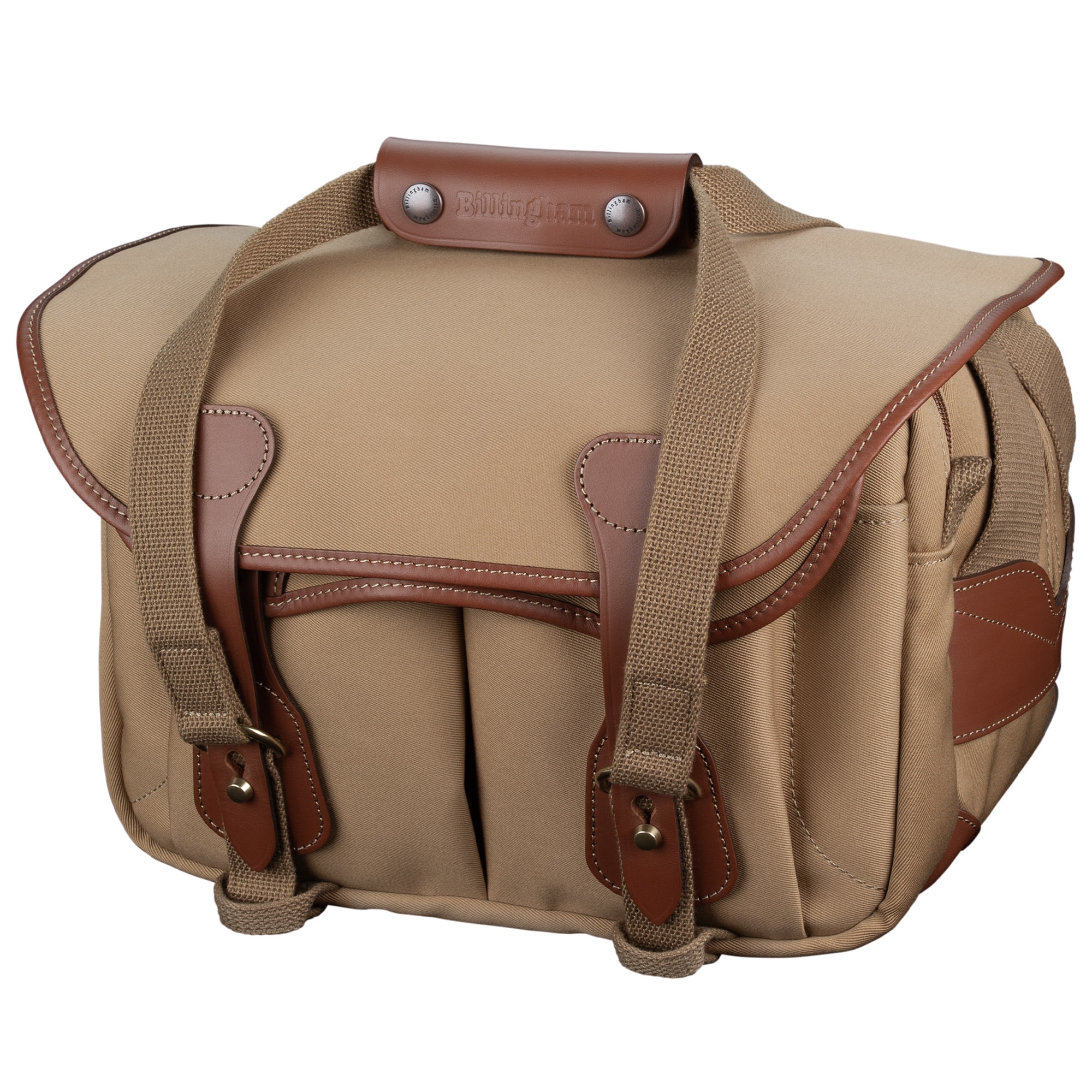 Billingham 225 MKII Shoulder bag, Khaki Canvas-Tan Trim - Castle Cameras